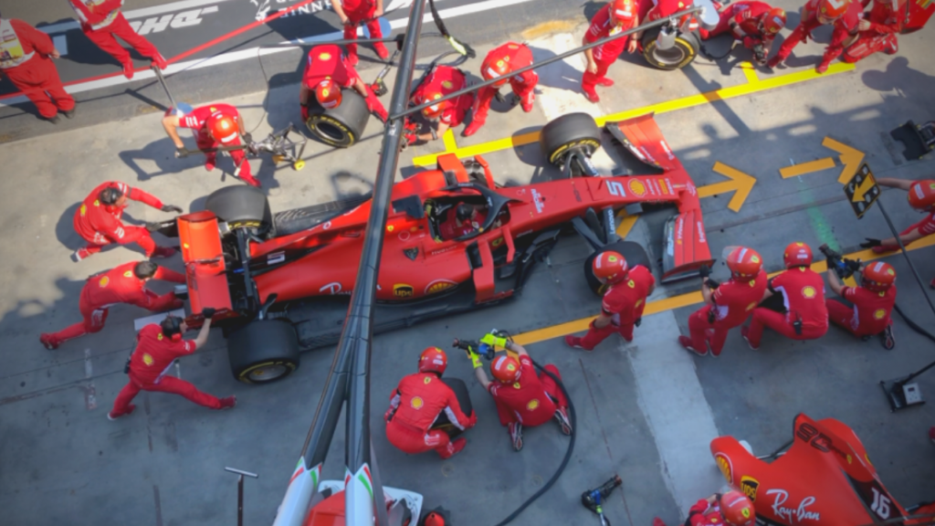 Ferrari F1 Pit Stop Practice - Birds Eye View | Talking Torque